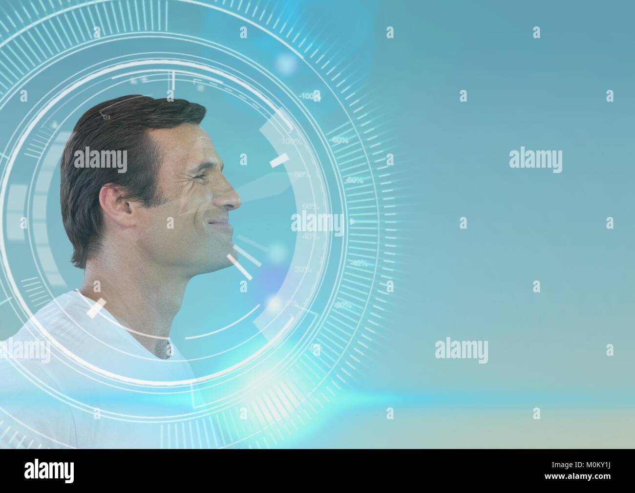 Digital man with light background Stock Photo - Alamy