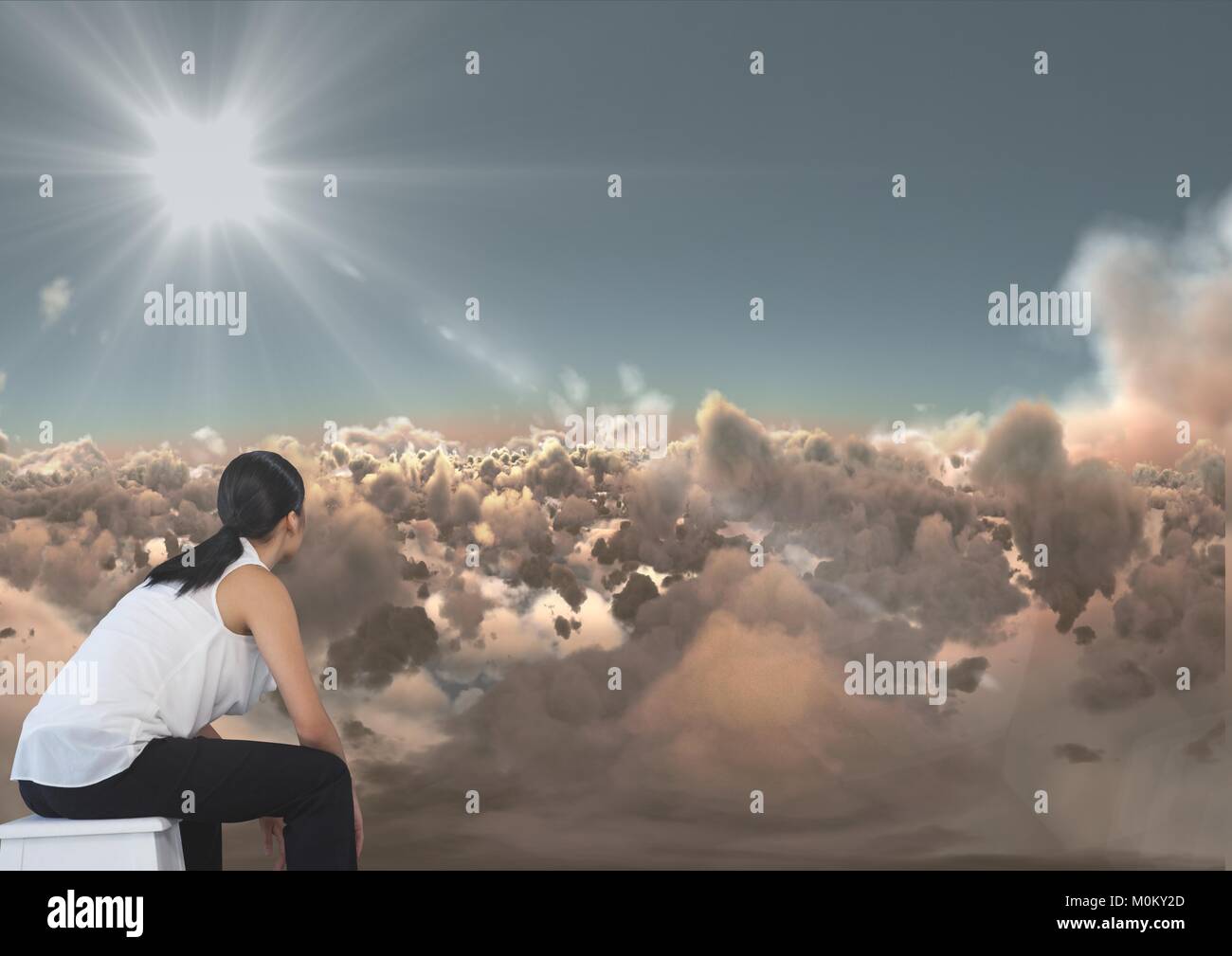 Asian woman light effect hi-res stock photography and images - Alamy