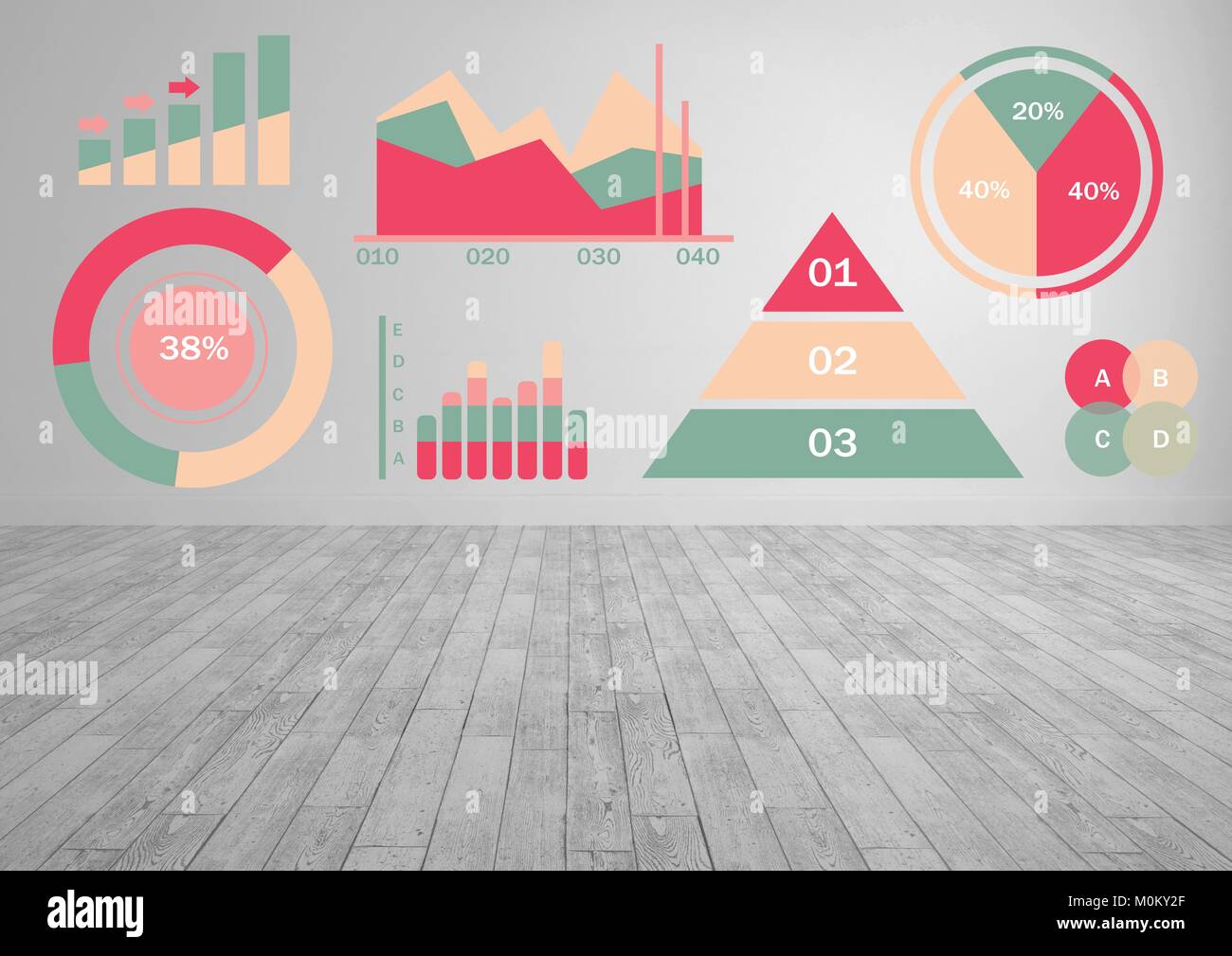 Colorful chart statistics in room Stock Photo - Alamy