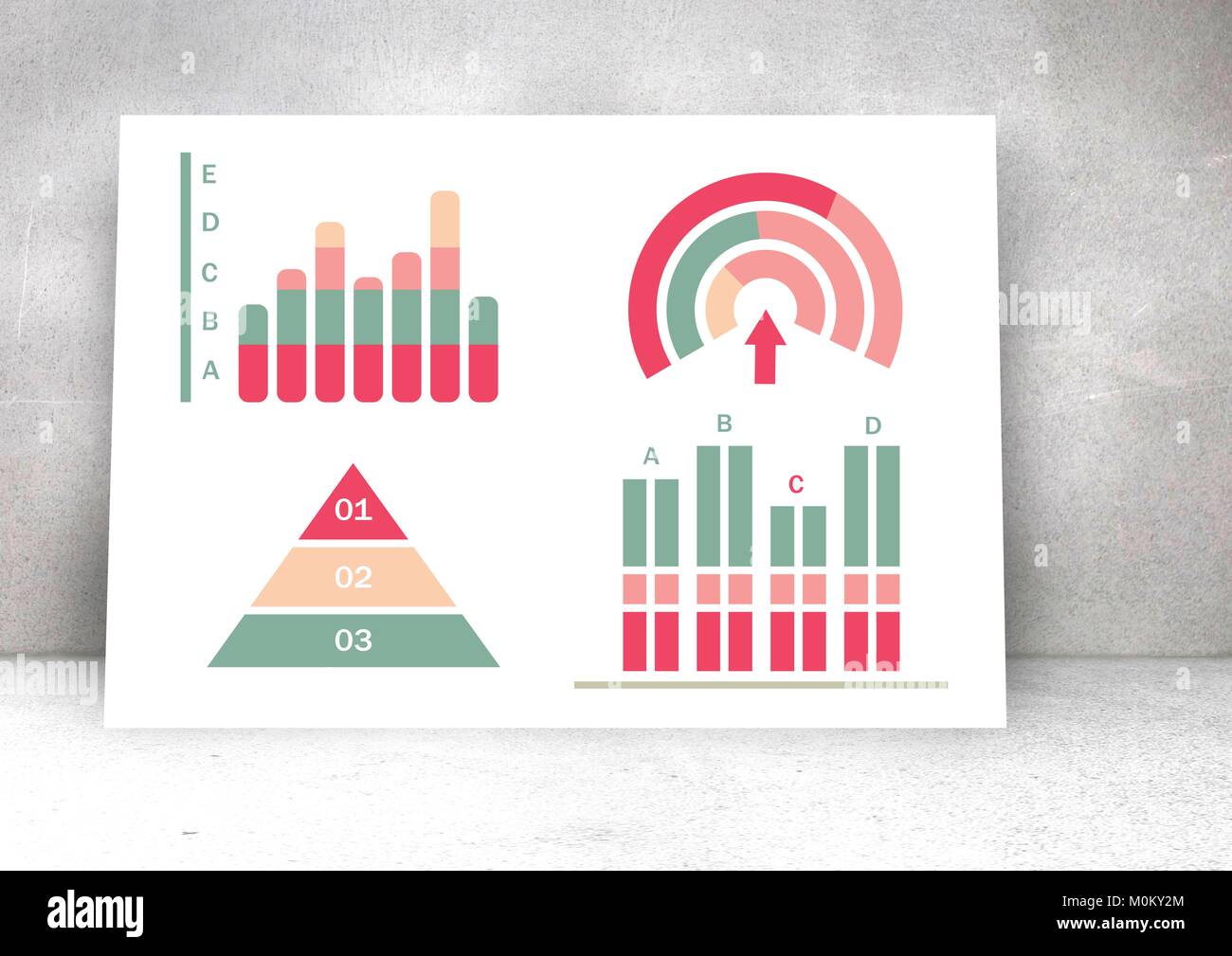 White board with colorful chart statistics Stock Photo - Alamy