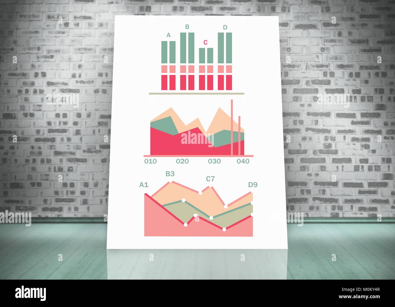 White board with colorful chart statistics Stock Photo - Alamy