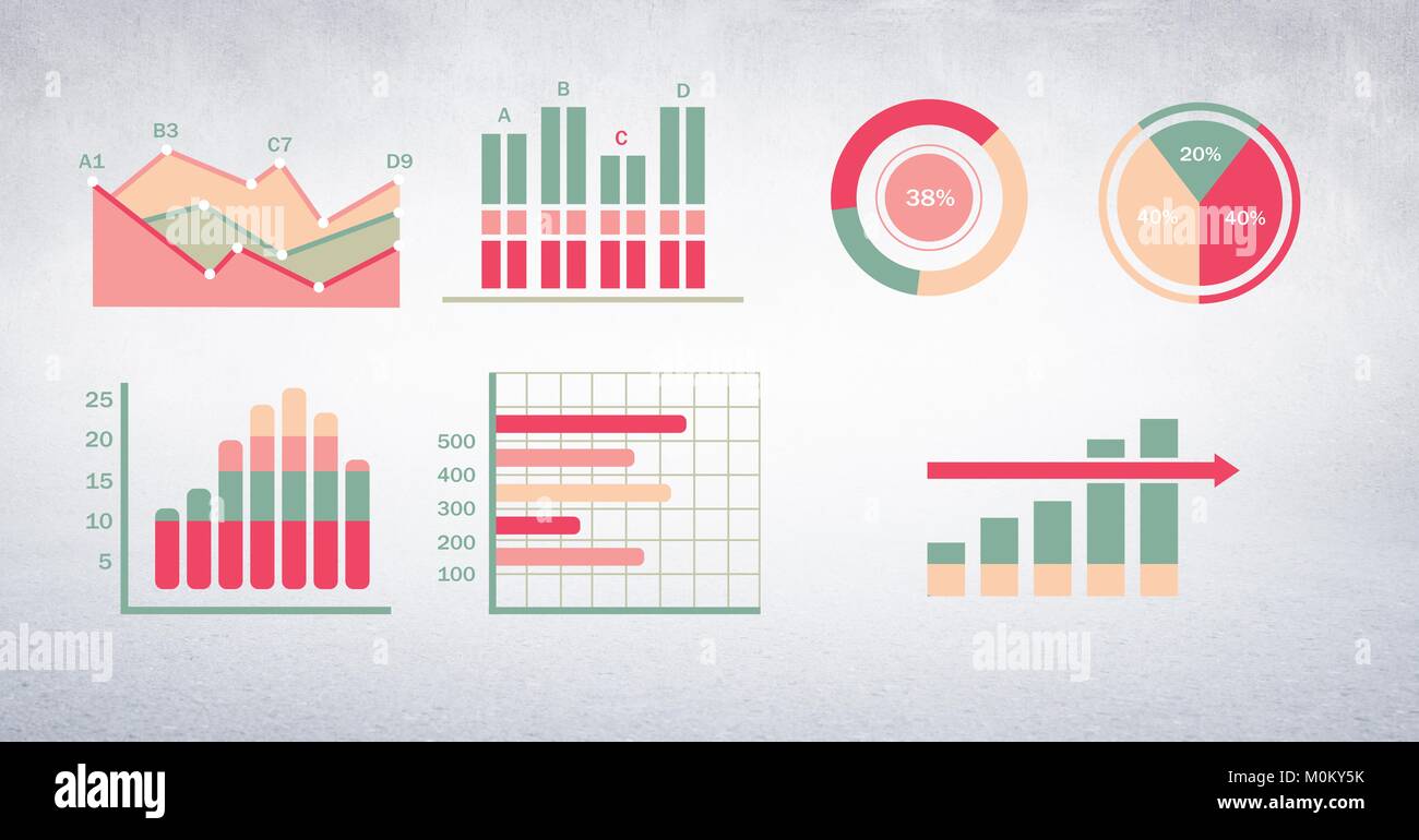 Colorful chart statistics Stock Photo - Alamy