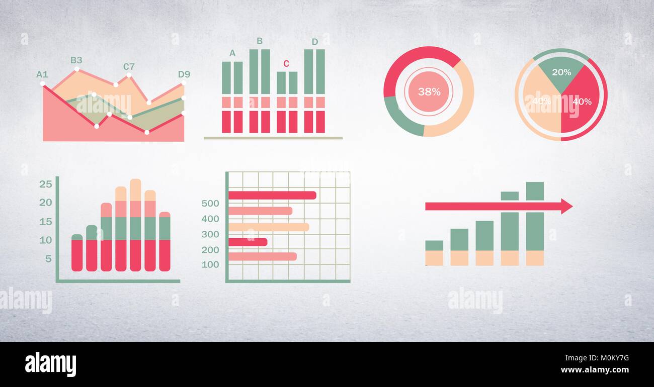 colorful chart statistics Stock Photo - Alamy