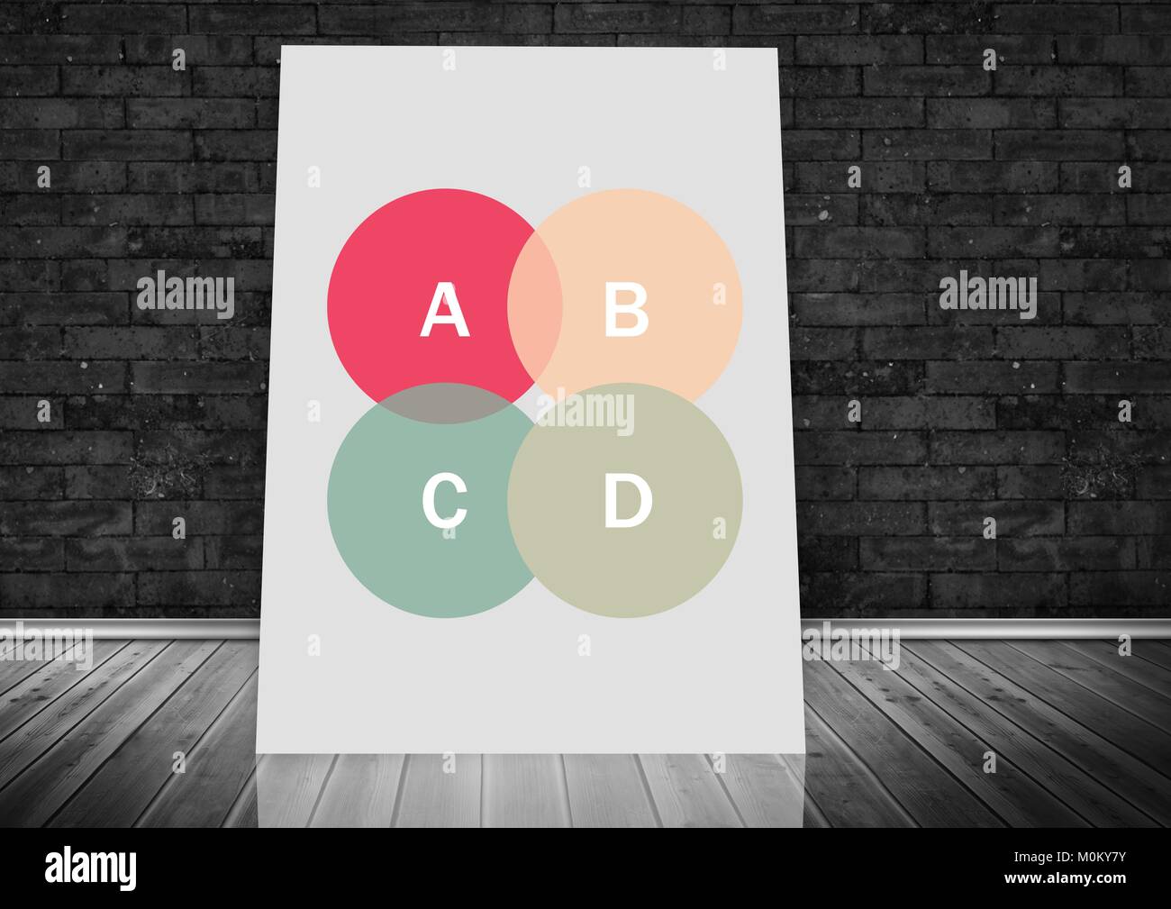 colorful chart statistics circles on white board by wall Stock Photo ...