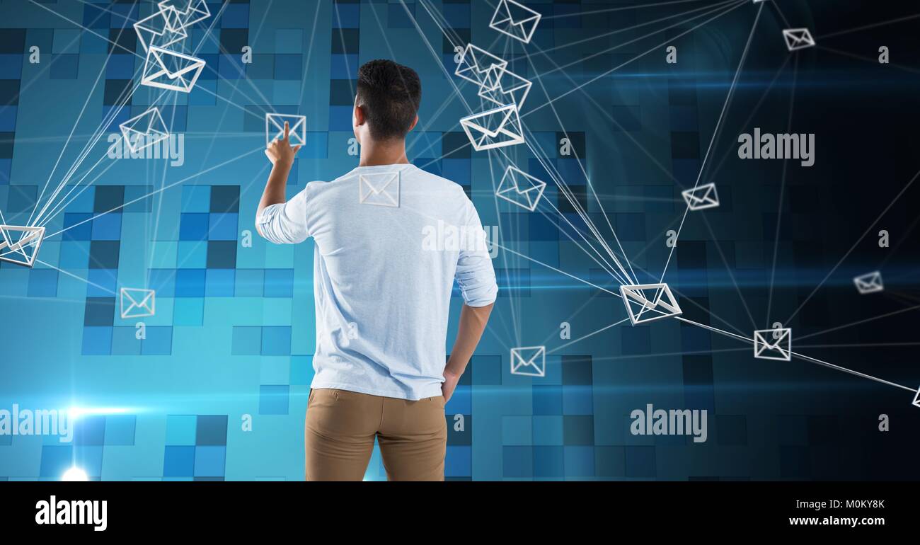 3d man standing email sign hi-res stock photography and images - Alamy