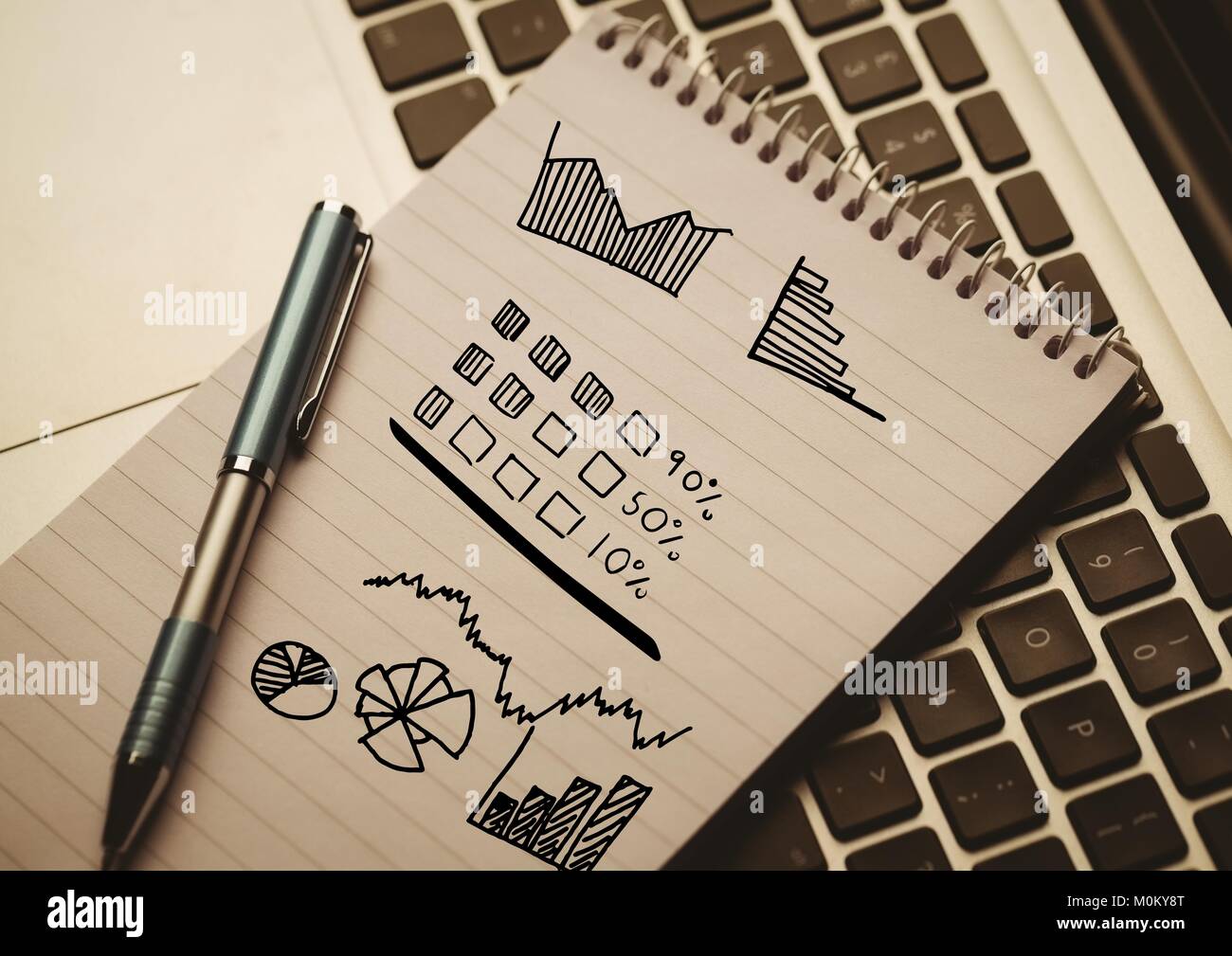 Drawn graph on keypad Stock Photo - Alamy