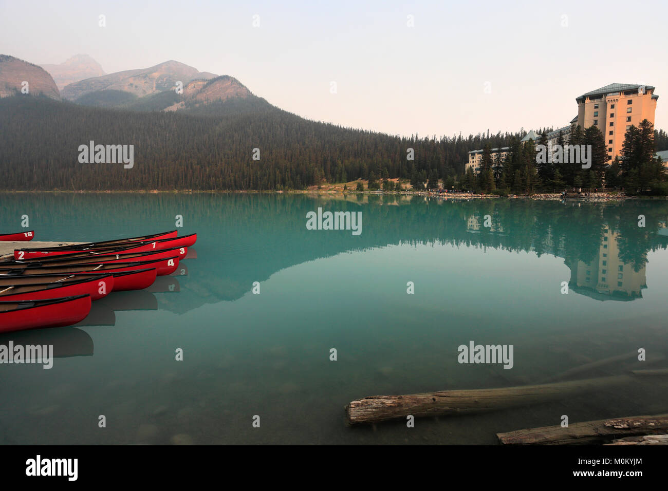The glacial Lake Louise, Banff national Park, UNESCO World Heritage ...