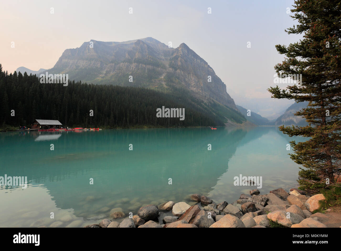 The glacial Lake Louise, Banff national Park, UNESCO World Heritage ...
