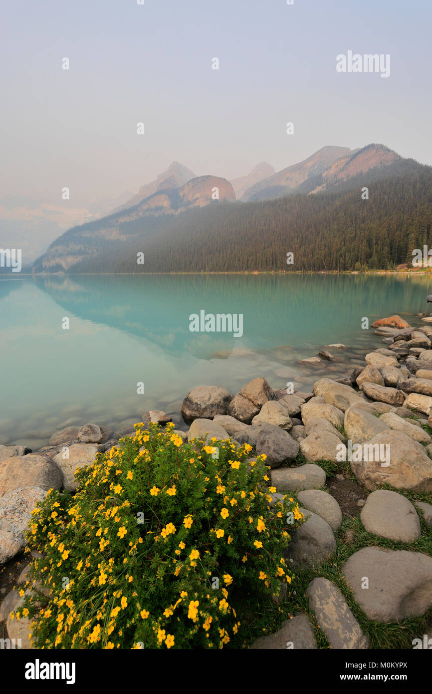 The glacial Lake Louise, Banff national Park, UNESCO World Heritage ...