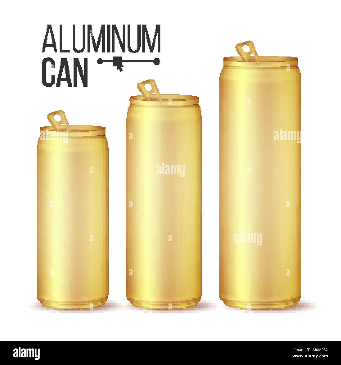 Realistic Can Vector. Package Design. Fizzy Pop, Lemonade, Cola. Gold ...