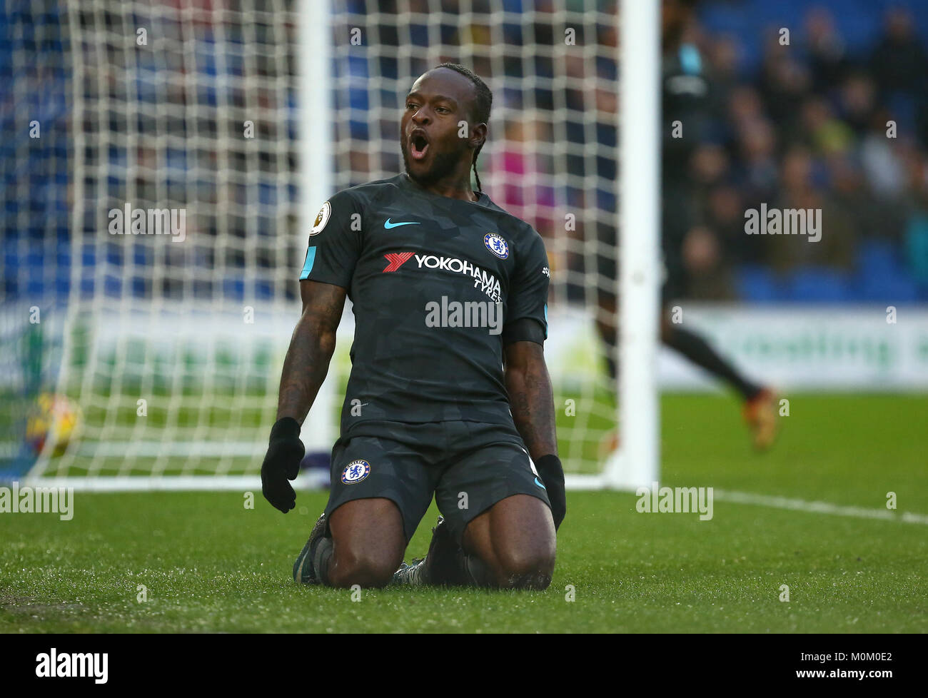 Victor Moses of Chelsea celebrates scoring during the Premier League ...