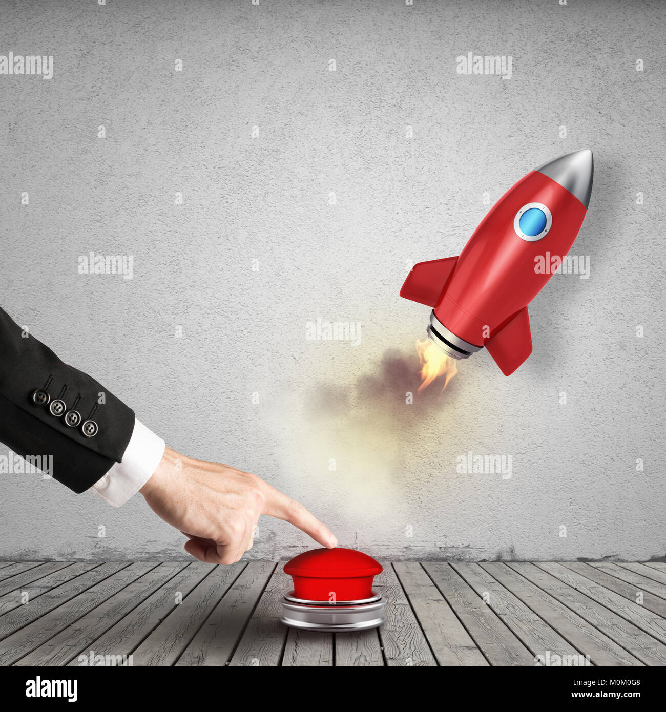 Pushing button rocket hi-res stock photography and images - Alamy