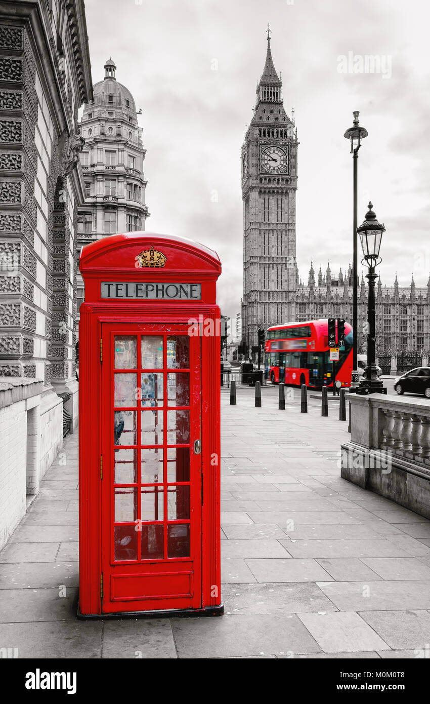 Red Telephone Booth in London Stock Photo - Alamy