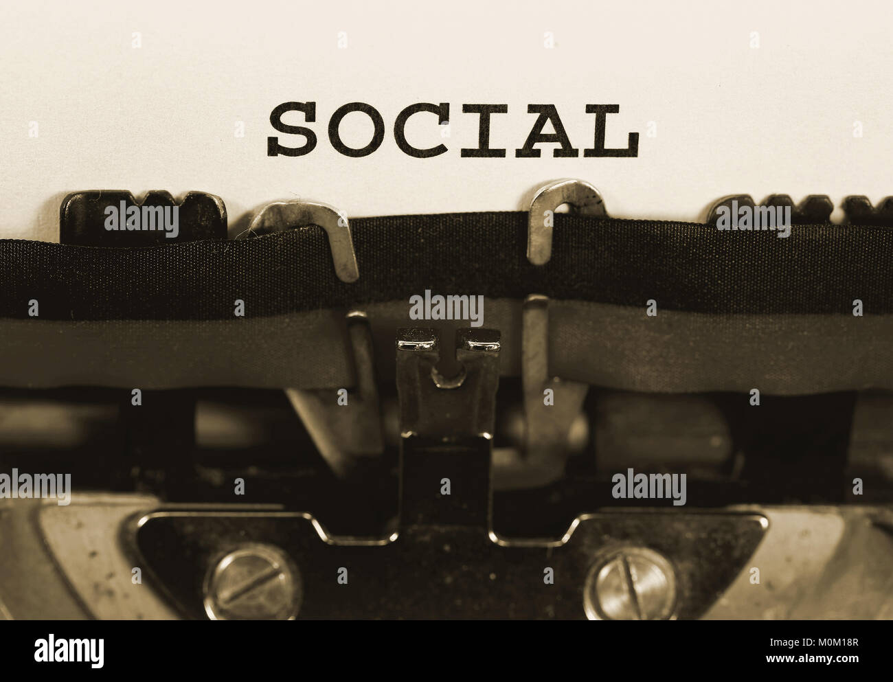 Text SOCIAL written with the typewriter on white sheet Stock Photo - Alamy
