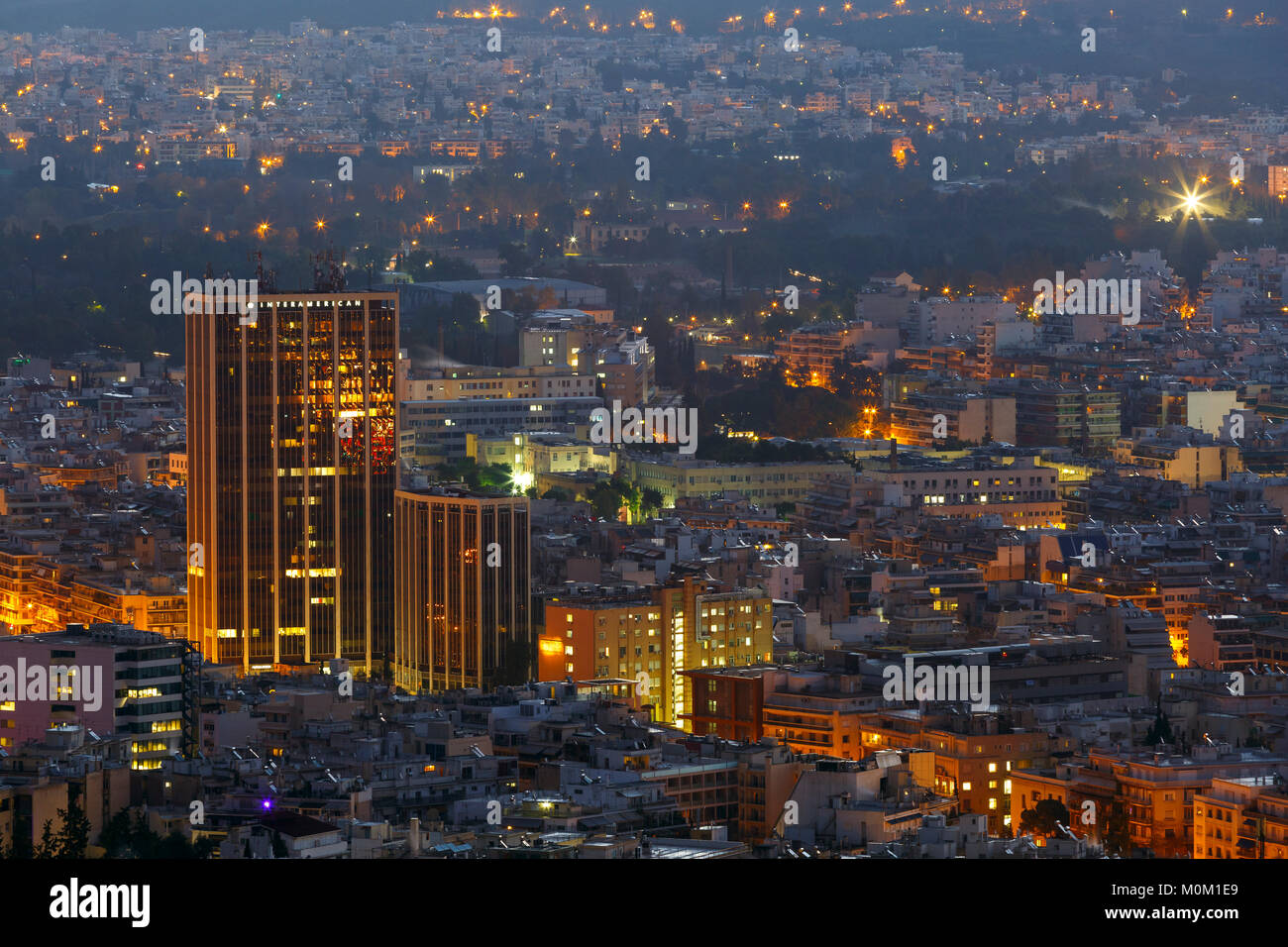 View of Athens from Lycabettus hill at dawn, Greece Stock Photo - Alamy