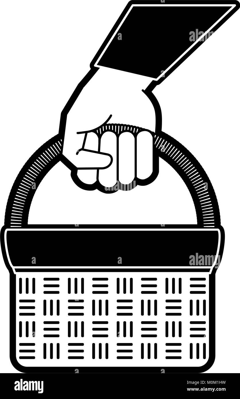Hand with basket Stock Vector Image & Art - Alamy