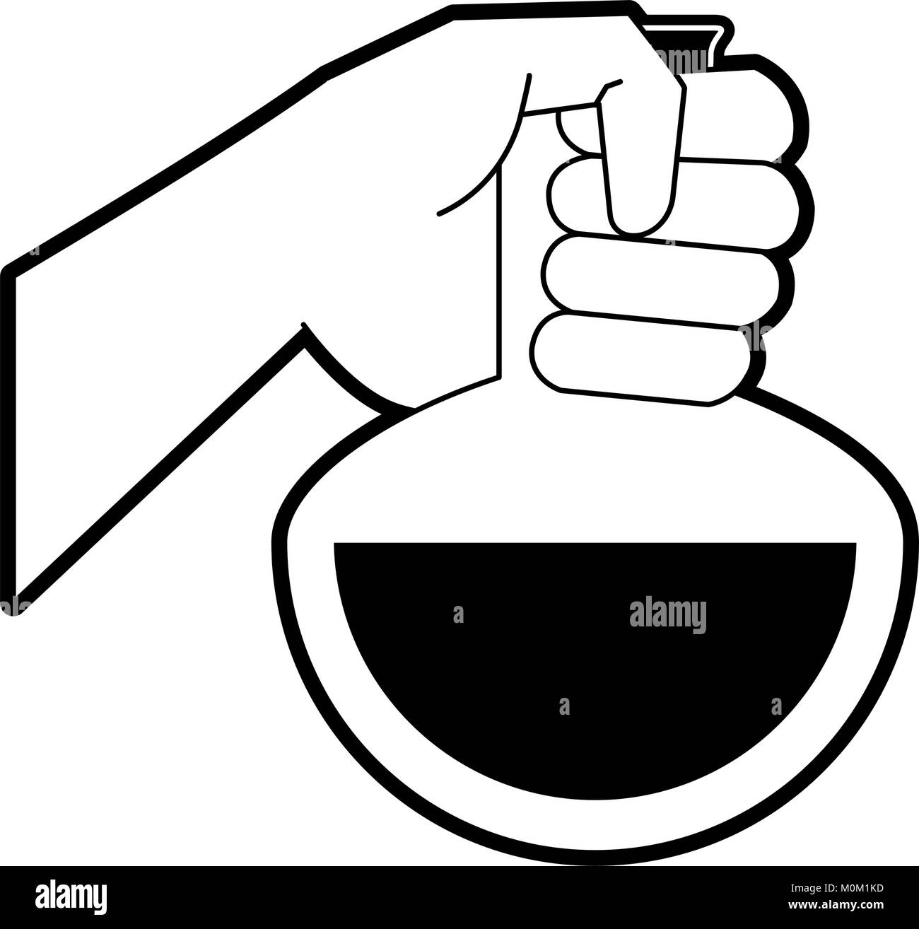 Hand with Laboratory flask Stock Vector Image & Art - Alamy