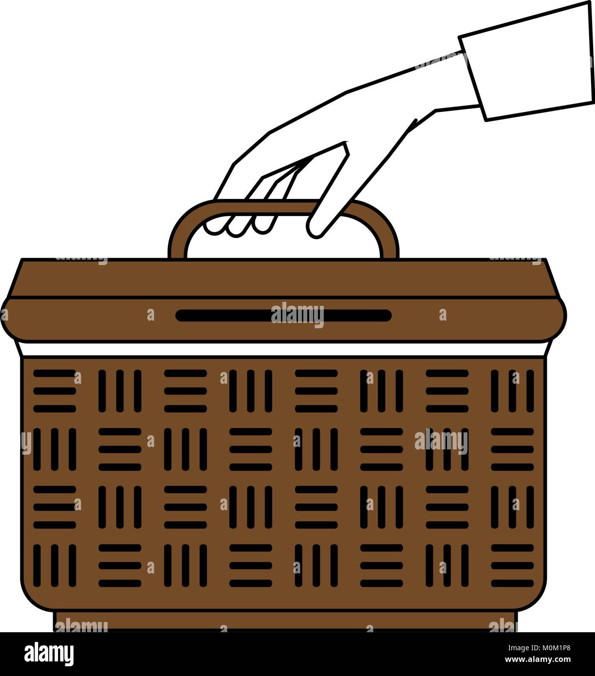Hand with basket Stock Vector Image & Art - Alamy