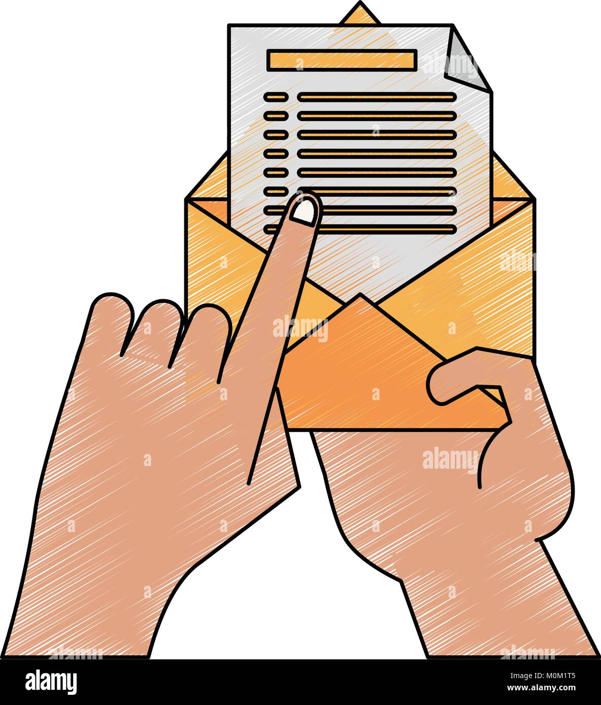 Hand with mail open Stock Vector Image & Art - Alamy