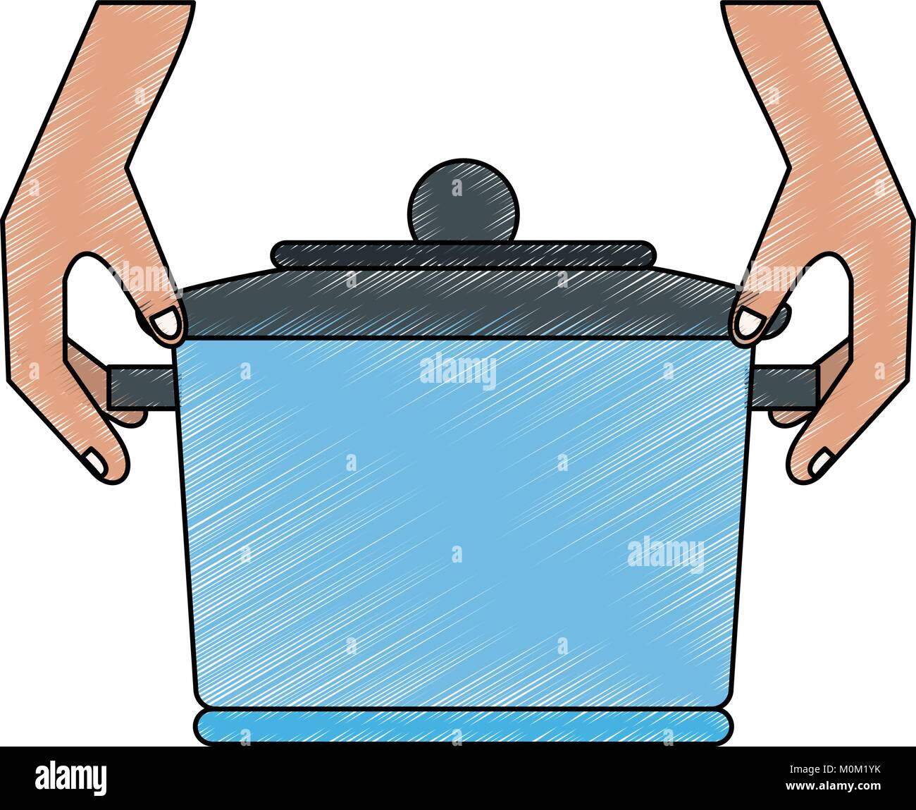 Restaurant cooking hands pan Stock Vector Images - Alamy