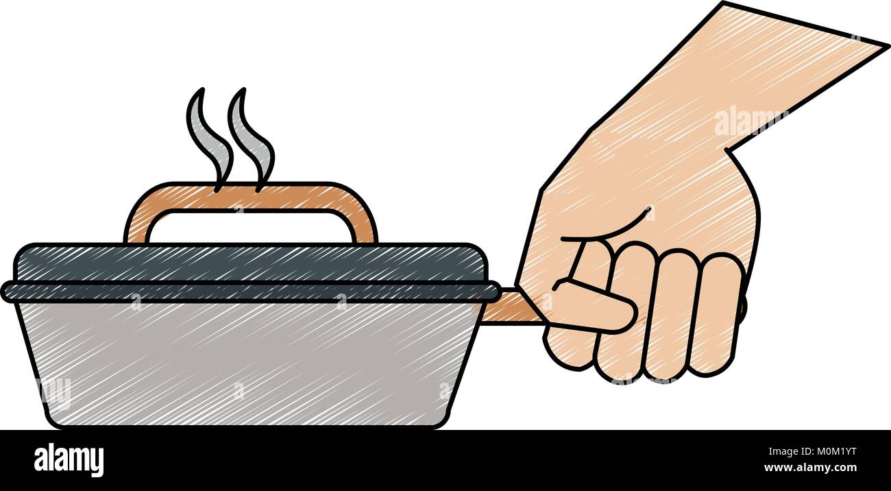 Hand with skillet Stock Vector Image & Art - Alamy