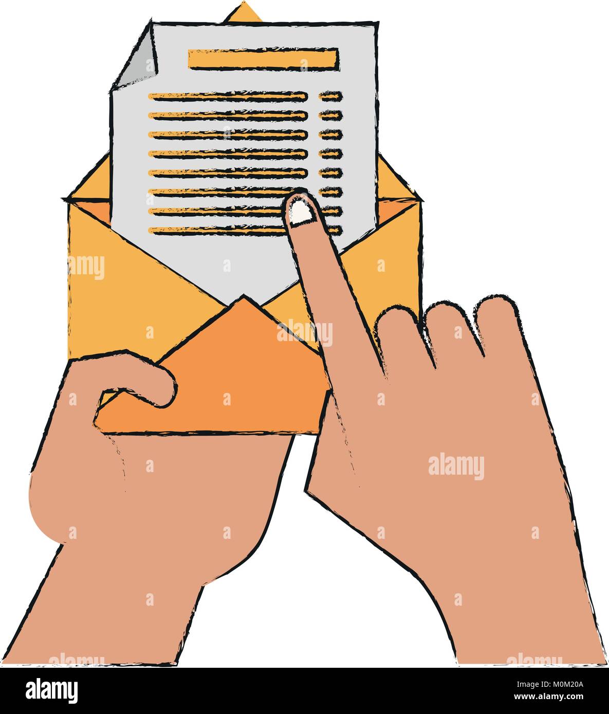 Hand with mail open Stock Vector Image & Art - Alamy
