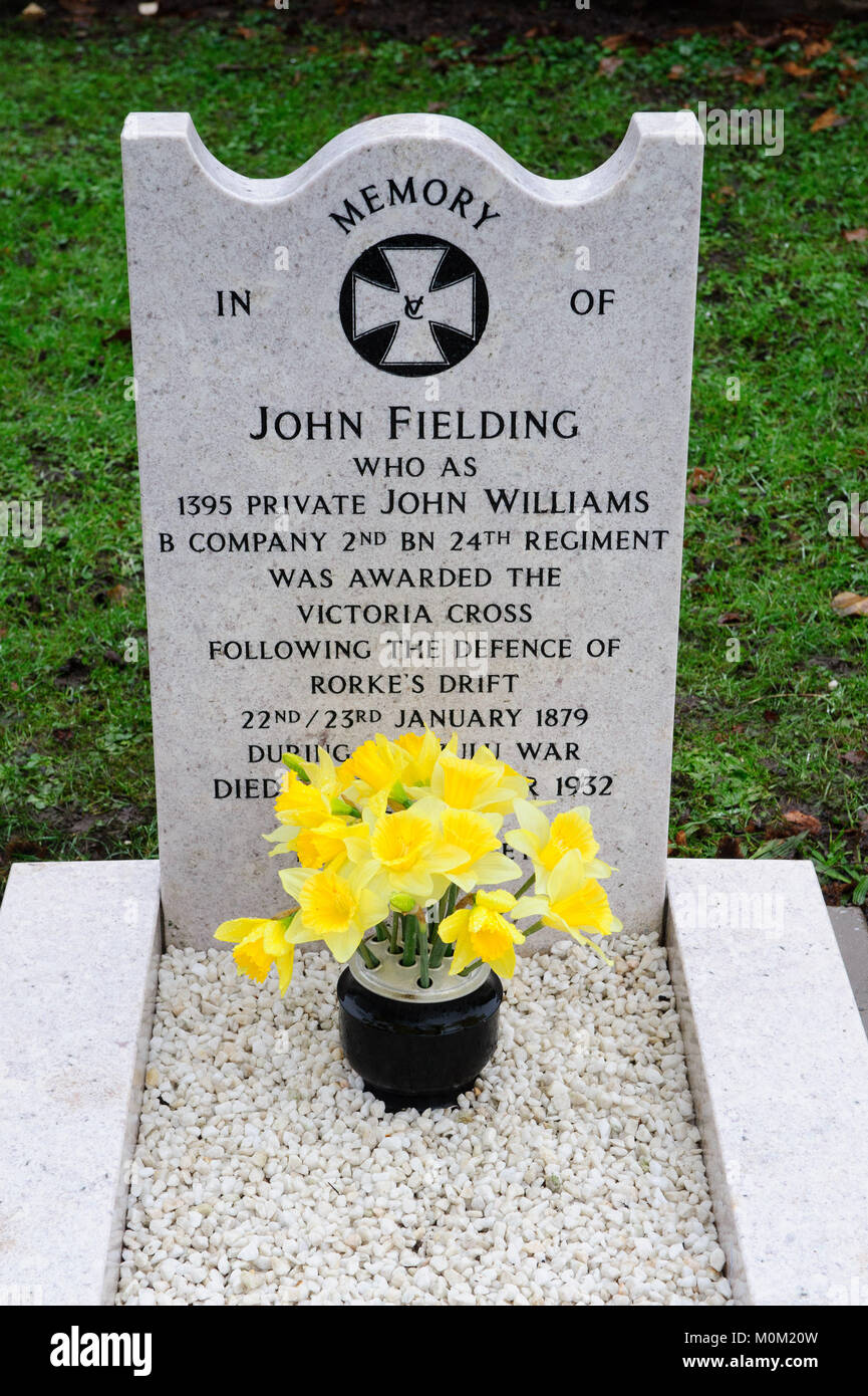 The grave of John Fielding who as Pte John Williams of B Company 2nd ...