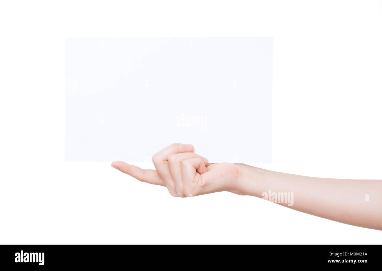 Beautiful female hand on a white background Stock Photo - Alamy