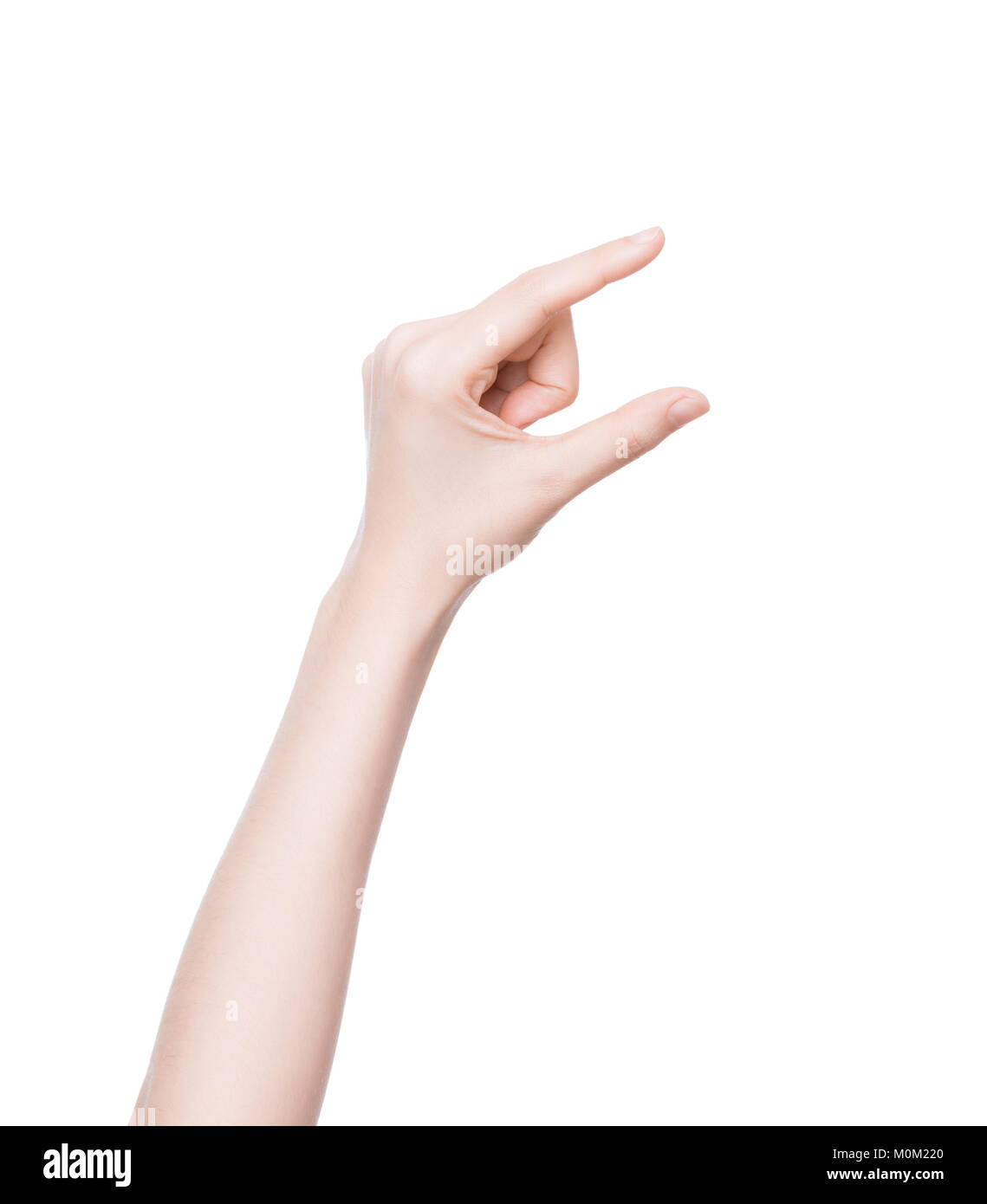 Beautiful female hand on a white background Stock Photo - Alamy