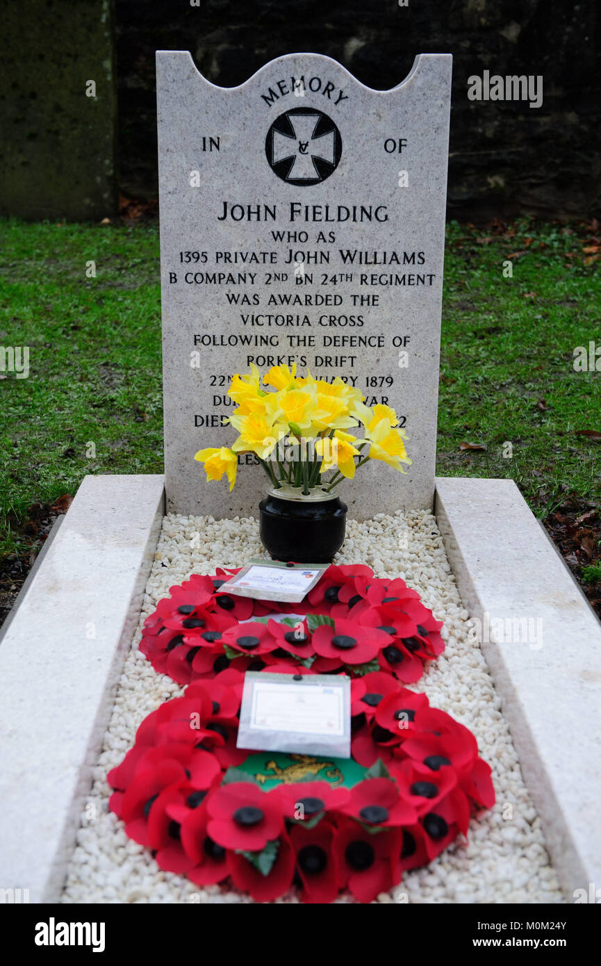The grave of John Fielding who as Pte John Williams of B Company 2nd ...