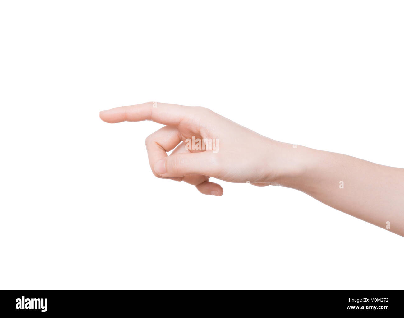 Beautiful female hand on a white background Stock Photo - Alamy