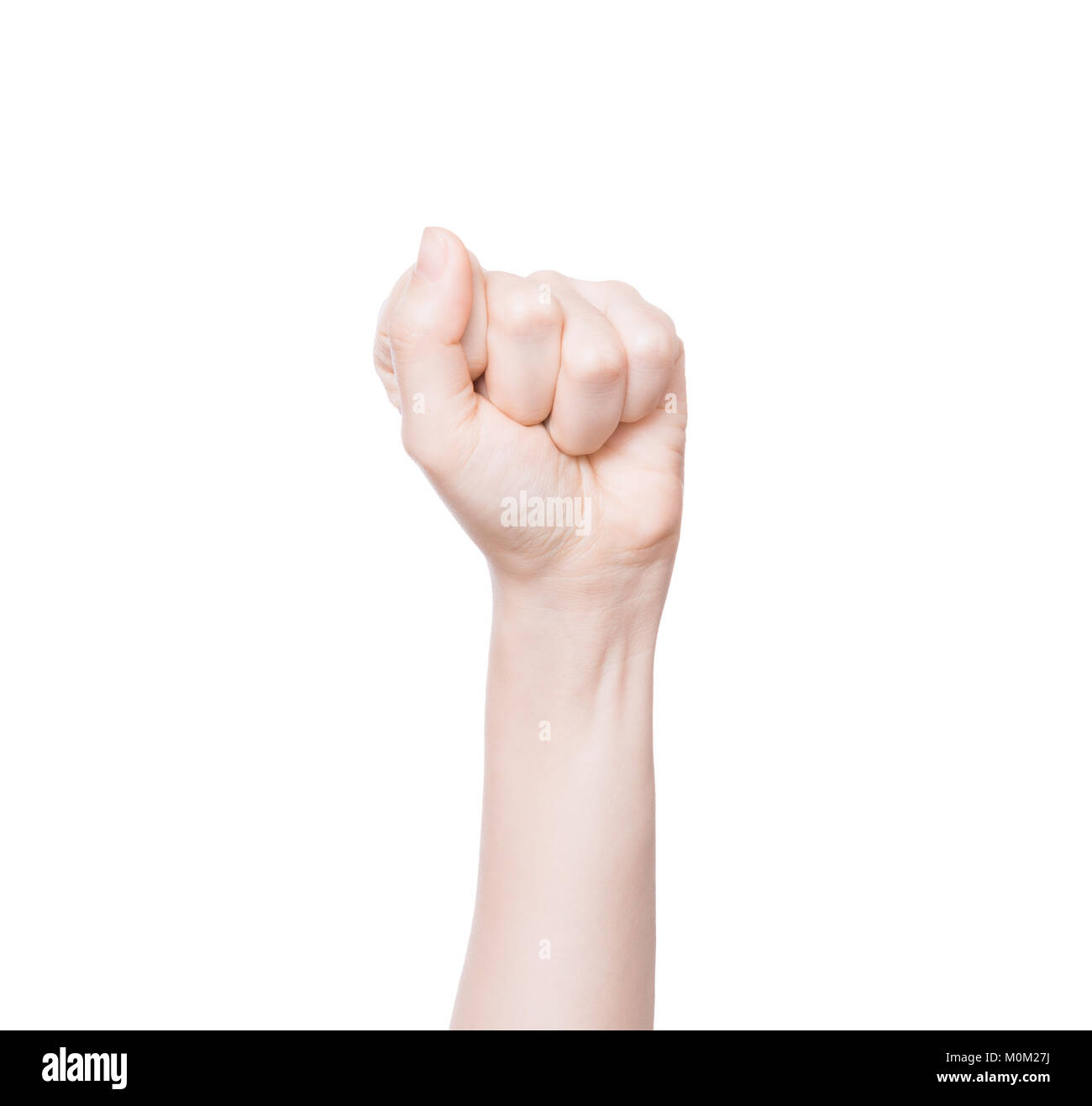 Beautiful female hand on a white background Stock Photo - Alamy