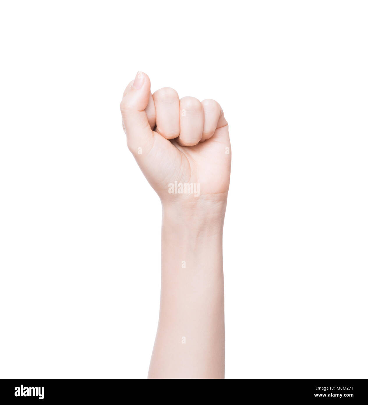 Beautiful female hand on a white background Stock Photo - Alamy