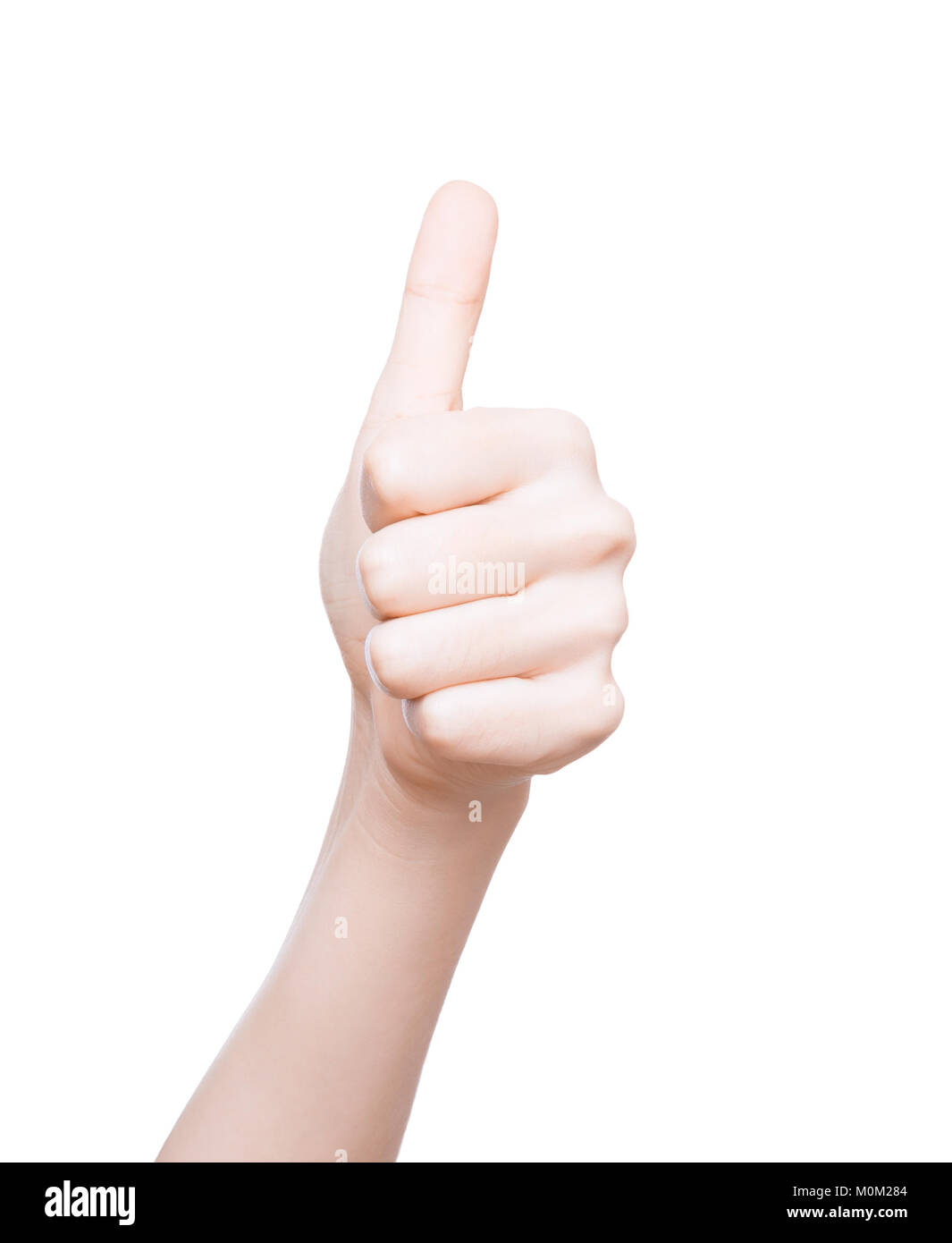 Beautiful female hand on a white background Stock Photo - Alamy