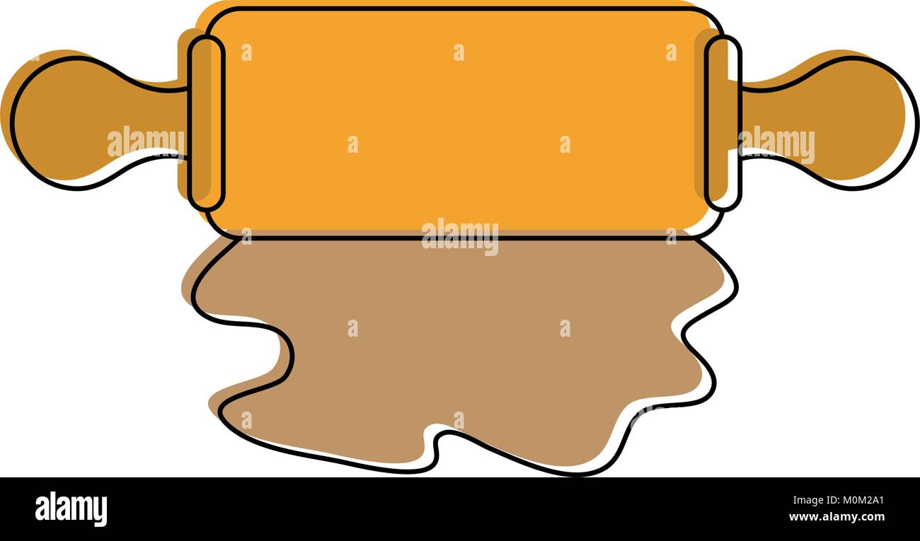 Rolling pin raw dough Stock Vector Images - Alamy