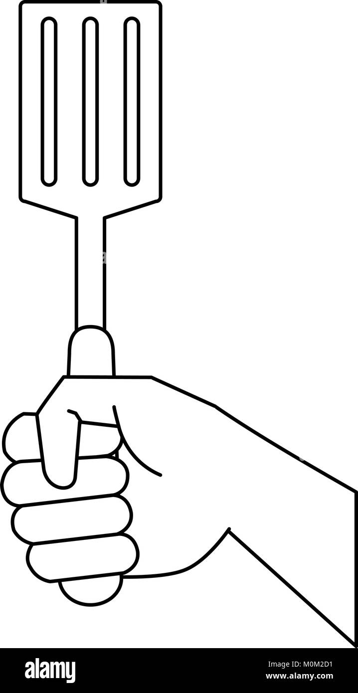 Hand with turner utensil Stock Vector Image & Art - Alamy