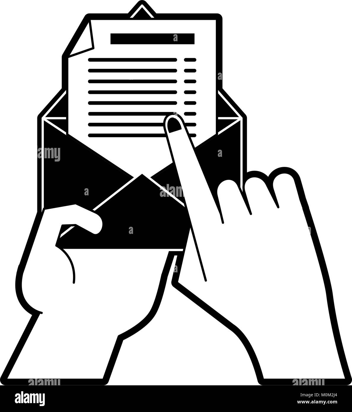 Hand with mail open Stock Vector Image & Art - Alamy