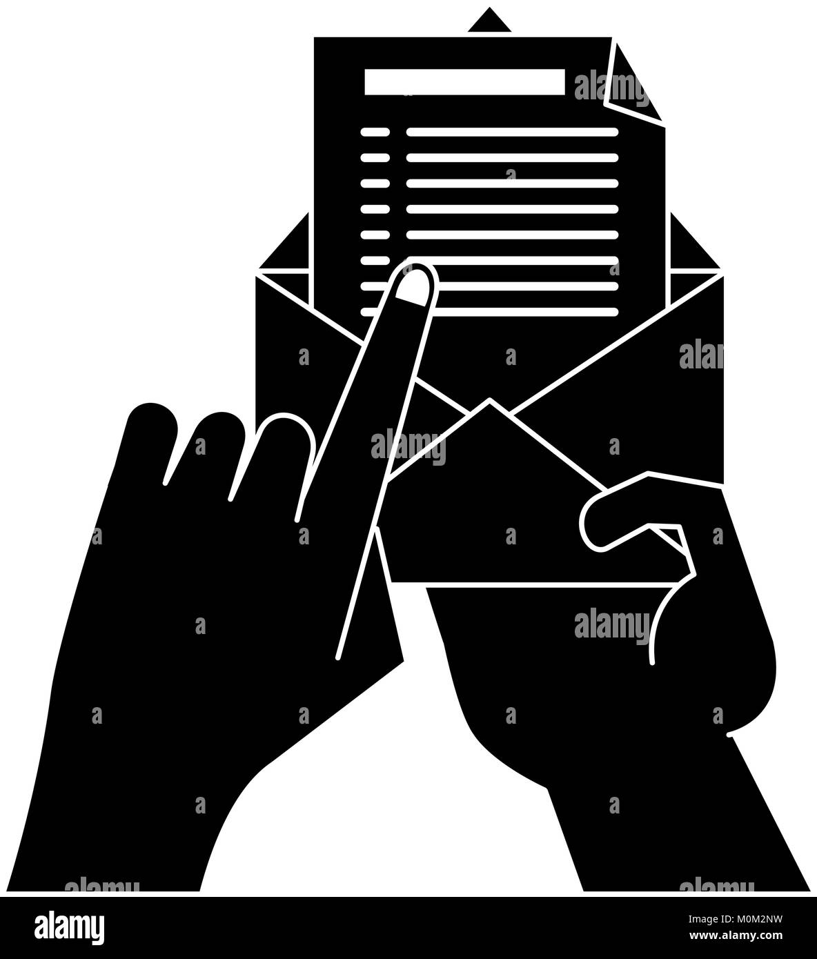 Hand with mail open Stock Vector Image & Art - Alamy