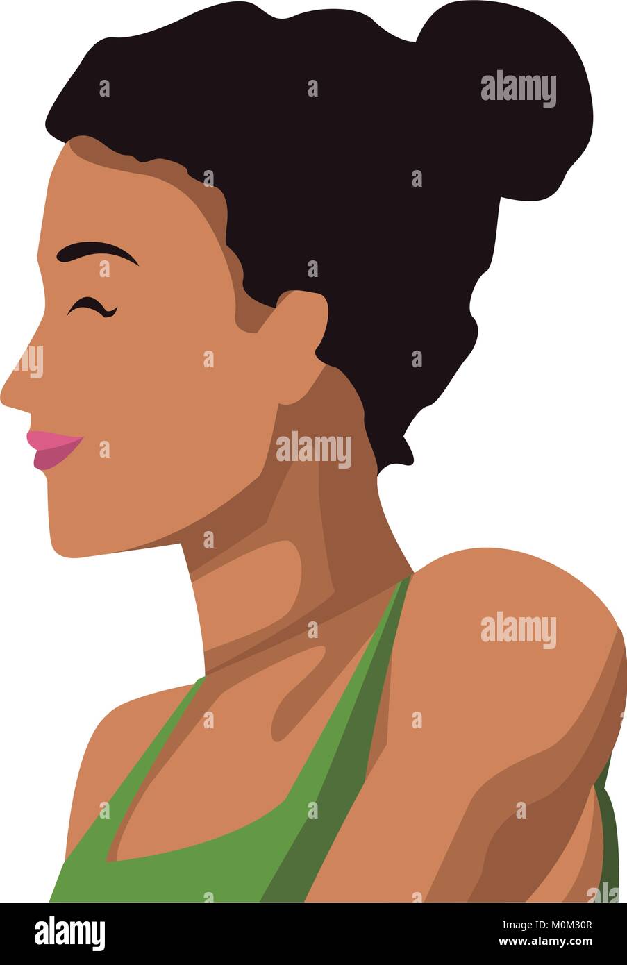 Fitness woman profile Stock Vector Image & Art - Alamy