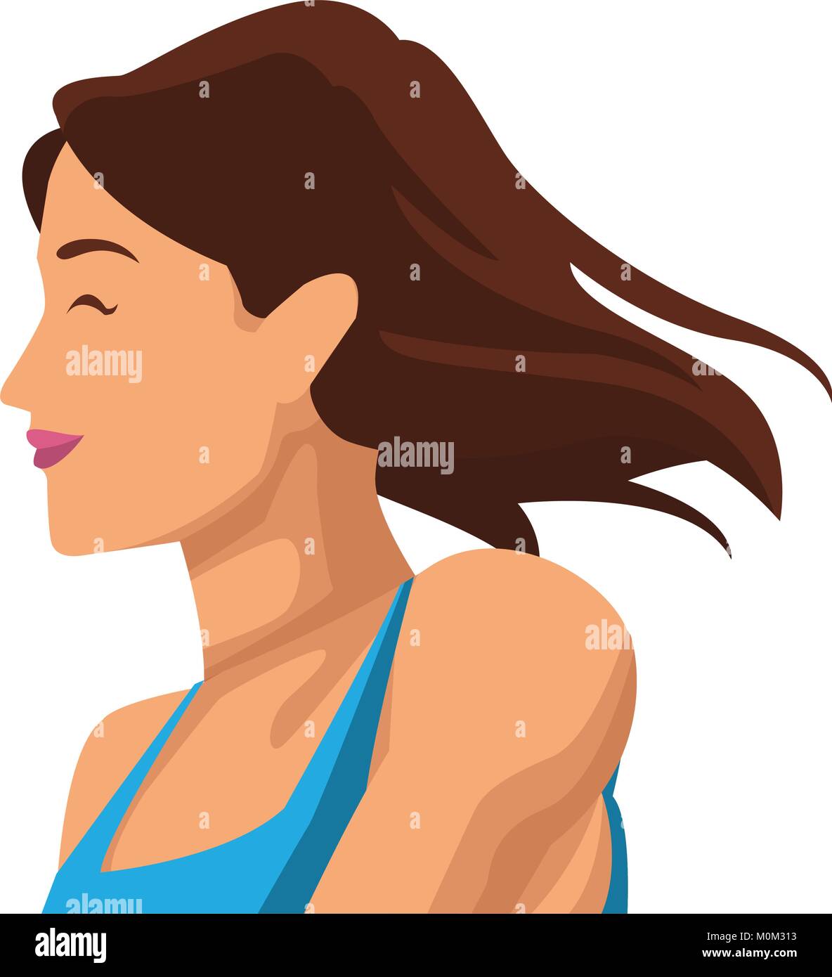 Fitness woman profile Stock Vector Image & Art - Alamy