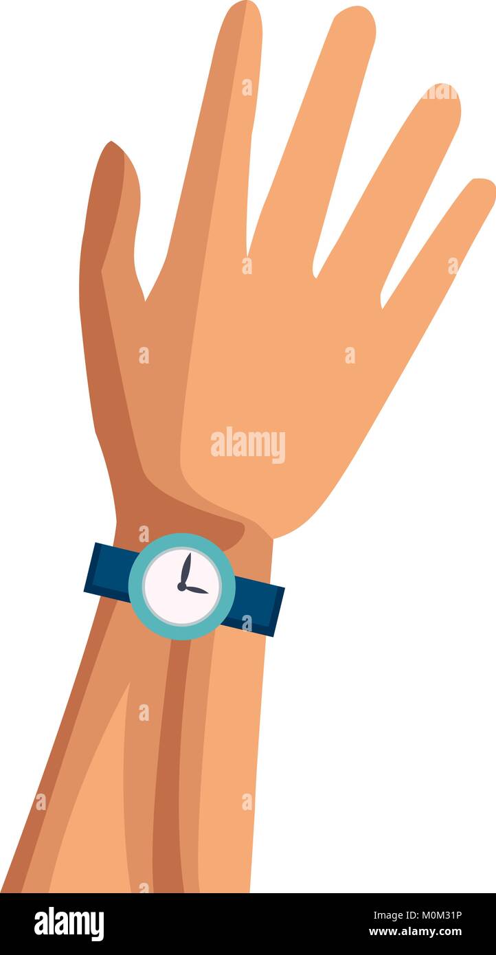 Hand with wristwatch Stock Vector Image & Art - Alamy
