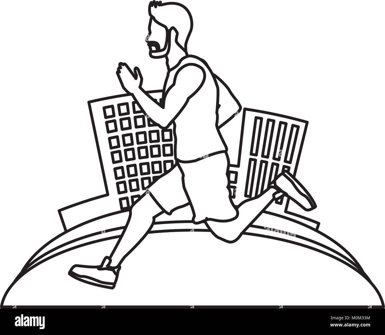 Man running at city Stock Vector Image & Art - Alamy