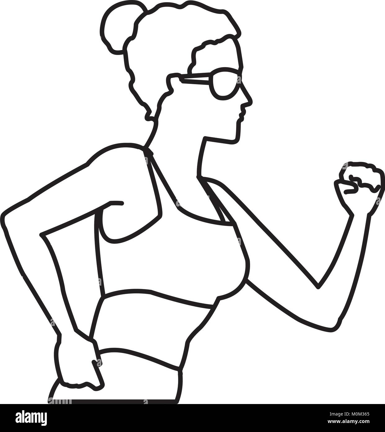 Fitness woman profile Stock Vector Image & Art - Alamy