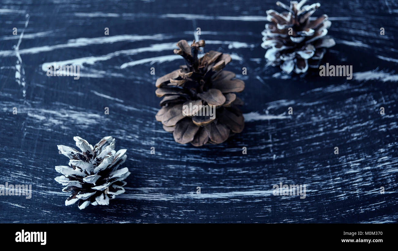 Composition of fir cones on the table Stock Photo - Alamy
