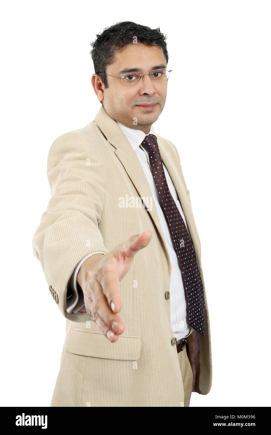 Businessman extending hand handshake hi-res stock photography and ...