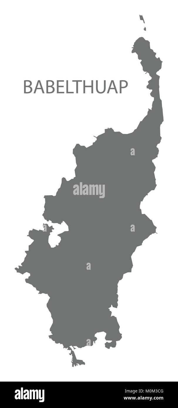 Babelthuap map of Palau grey illustration silhouette shape Stock Vector ...