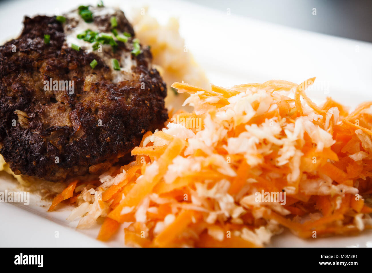 Minced beef cutlet Stock Photo - Alamy