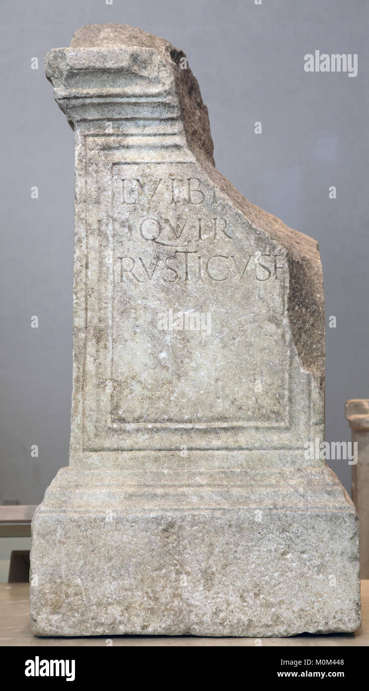 Lucius Vibius Rusticus pedestal spanish Stock Photo - Alamy