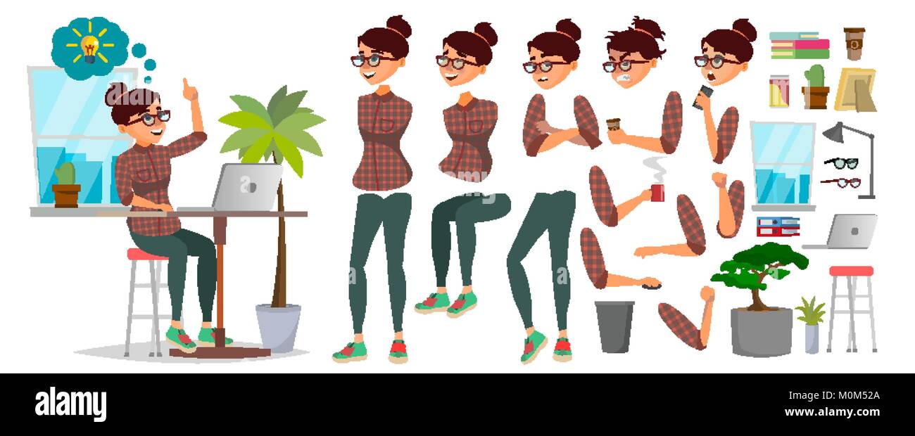 Business Woman Character Vector. Working Female. Casual Clothes. Start ...