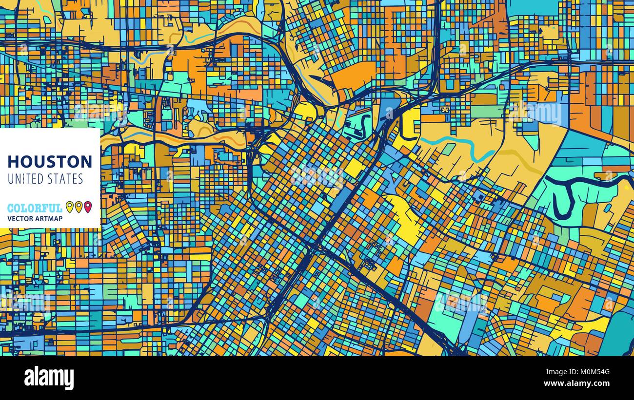 Houston vector map hi-res stock photography and images - Alamy